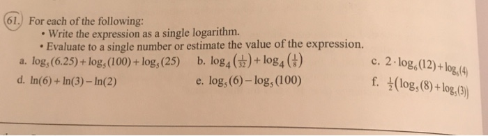 Solved 61,) For each of the following: Write the expression | Chegg.com