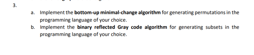 3 Implement the bottom-up minimal-change algorithm | Chegg.com