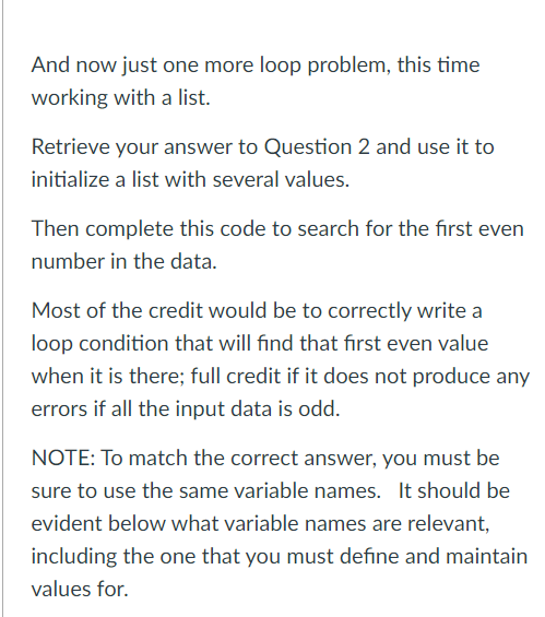 Solved And now just one more loop problem, this time working | Chegg.com