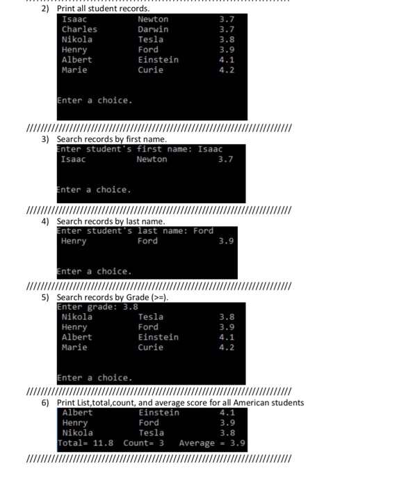 Solved Question Write A Menu Based Program That Has