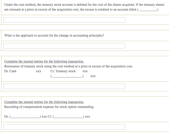 Solved Under the cost method, the treasury stock account is | Chegg.com
