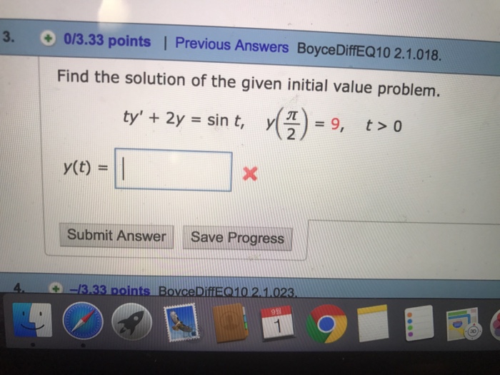 Solved Find the solution of the given initial value problem. | Chegg.com