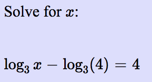 Solved Solve for x: log; 2 – log:(4) = 4 | Chegg.com