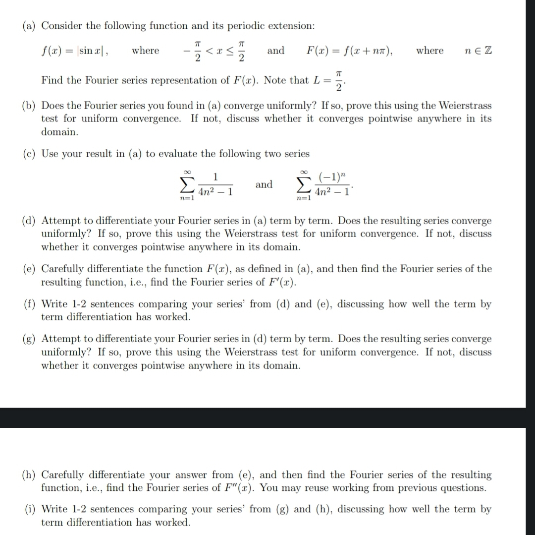 Solved (a) Consider the following function and its periodic | Chegg.com