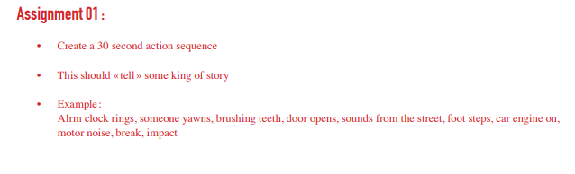 Solved Assignment 01: Create a 30 second action sequence • | Chegg.com