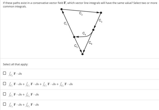 Solved If these paths exist in a conservative vector field | Chegg.com