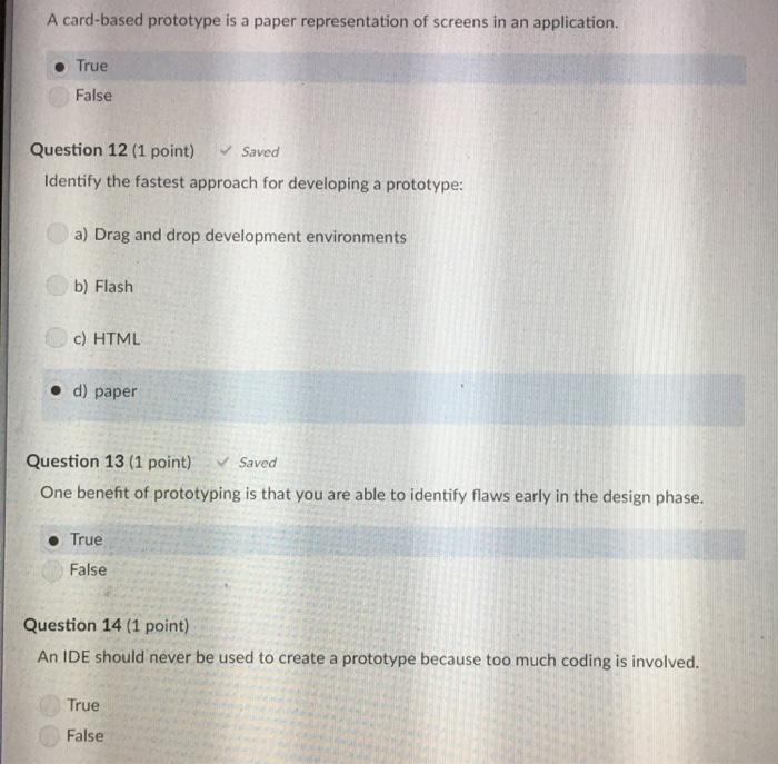 Solved A card-based prototype is a paper representation of | Chegg.com