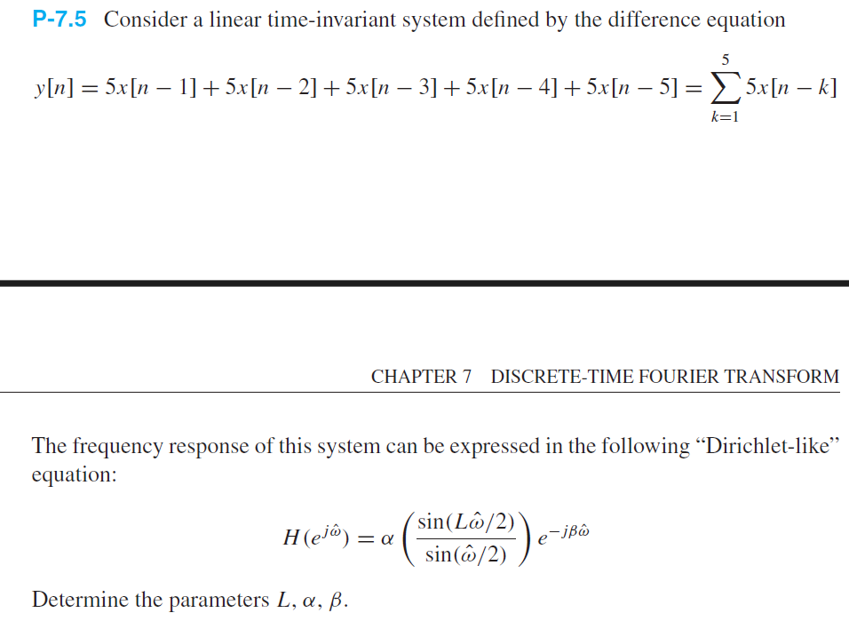 Solved P-7.5 ﻿Consider a linear time-invariant system | Chegg.com