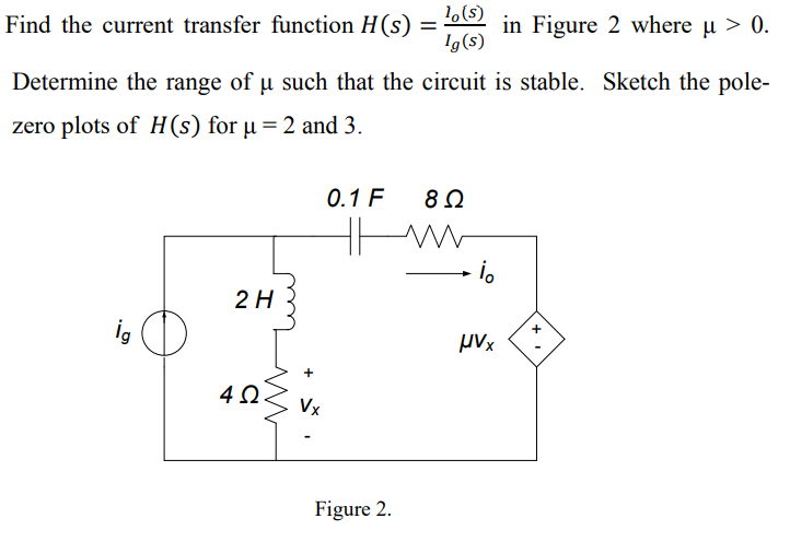 Solved = Find the current transfer function H(S) 1,(s) in | Chegg.com