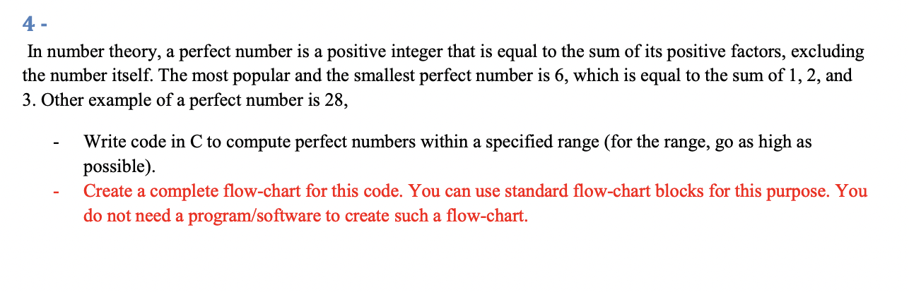 Solved 4In number theory, a perfect number is a positive | Chegg.com