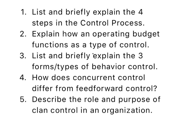 Solved 1. List and briefly explain the 4 2. Explain how an | Chegg.com