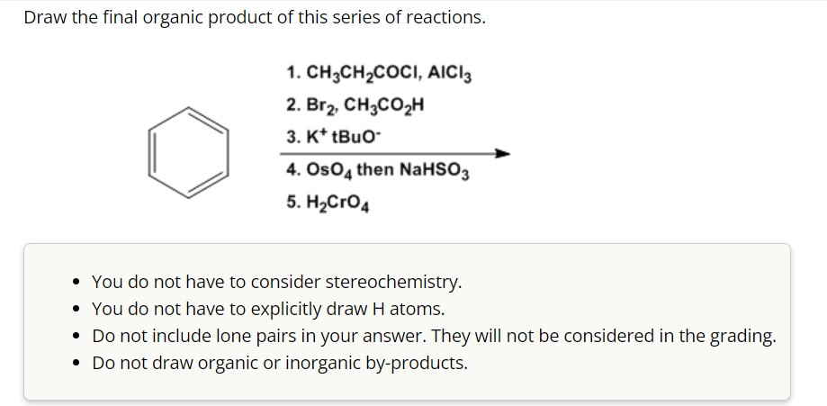 Solved Draw the final organic product of this series of | Chegg.com