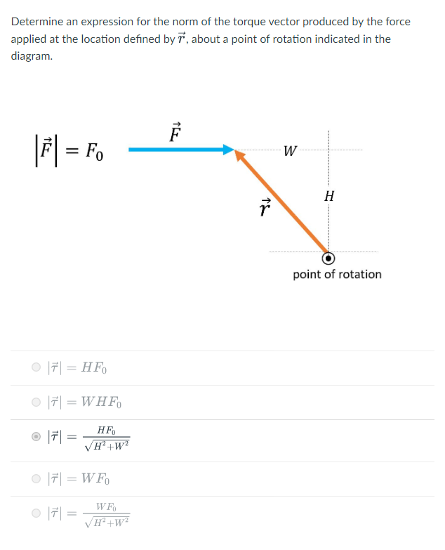 Solved Determine an expression for the norm of the torque | Chegg.com