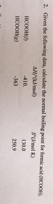 Solved 2. Given the following data, calculate the normal | Chegg.com
