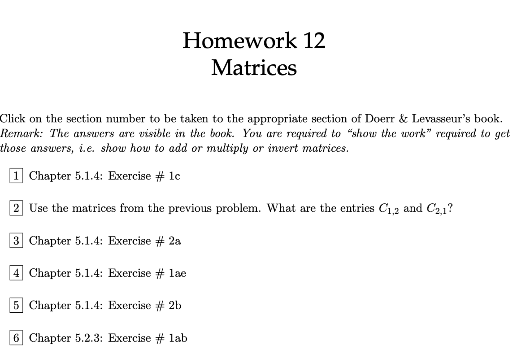 Click on the section number to be taken to the | Chegg.com