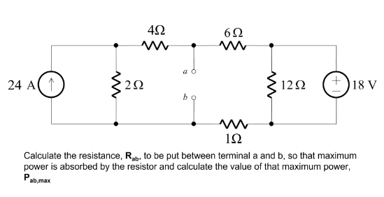 Solved Calculate the resistance, Rab, to be put between | Chegg.com