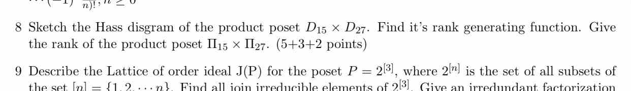 Solved 8 Sketch the Hass disgram of the product poset | Chegg.com