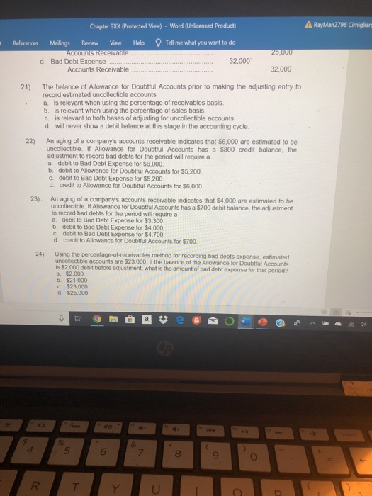 Solved Chapter 9XX (Protected View) Word (Unlicensed | Chegg.com