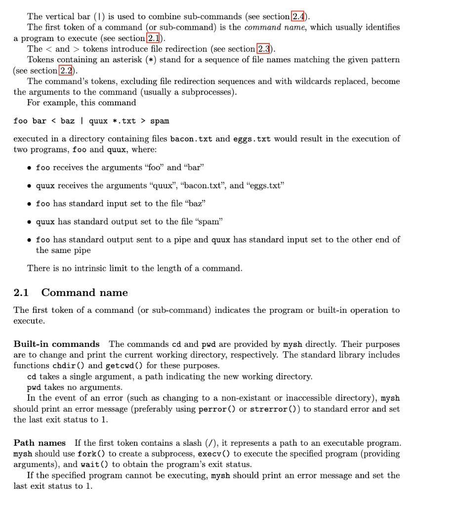 Solved which will read and interpret a sequence of commands. | Chegg.com
