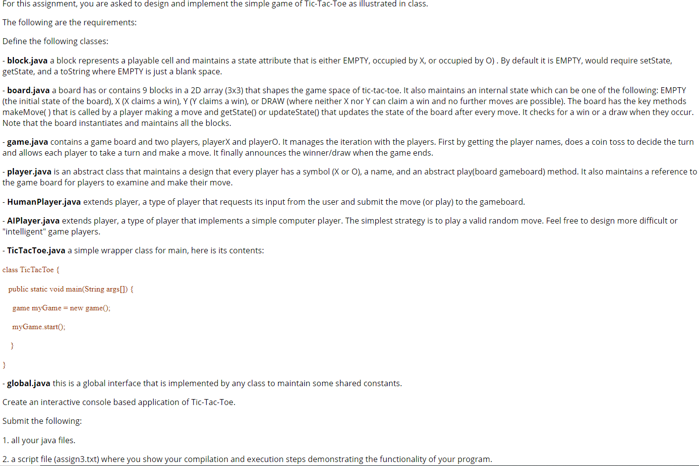 For This Assignment You Are Asked To Design And 