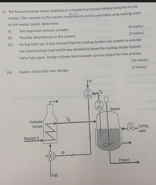 Solved 2) The furnace/reactor shows Reactant \\( A \\) is | Chegg.com