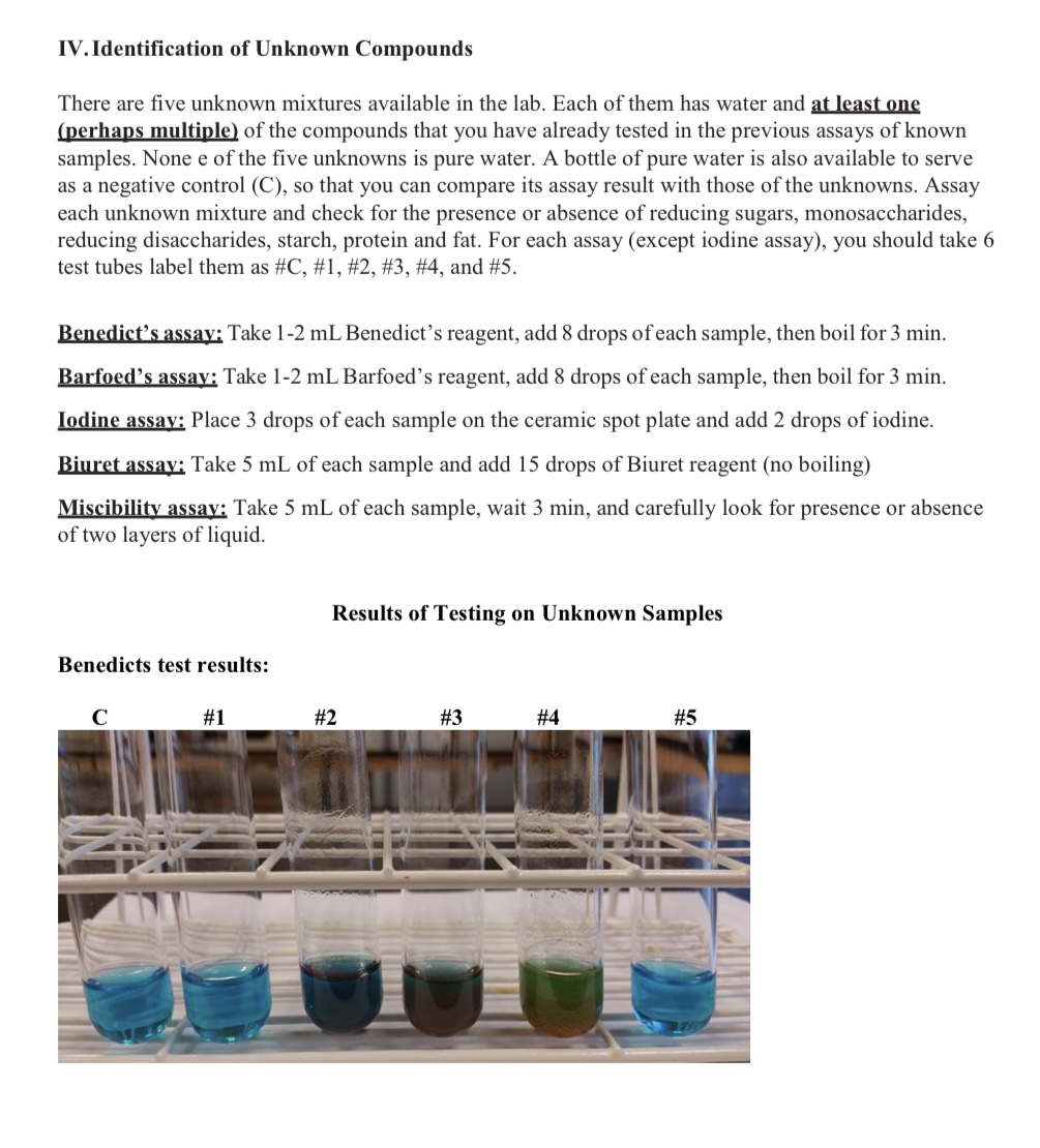 Solved Barfoed's test results: Iodine Assay | Chegg.com