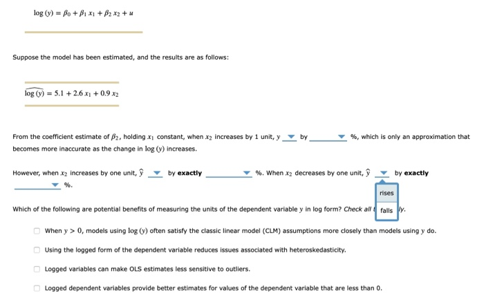 Solved Suppose the model has been estimated, and the results | Chegg.com