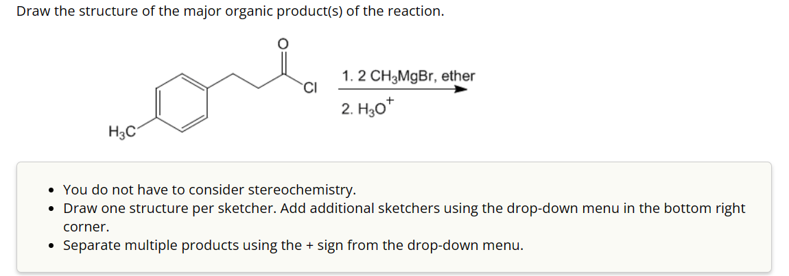 Solved Draw the structure of the major organic product(s) of | Chegg.com