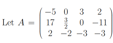 Solved Consider Matrix A. Express the first row, second | Chegg.com