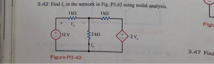 Solved 3.42 Find /, in the network in Fig. P3.42 using nodal | Chegg.com
