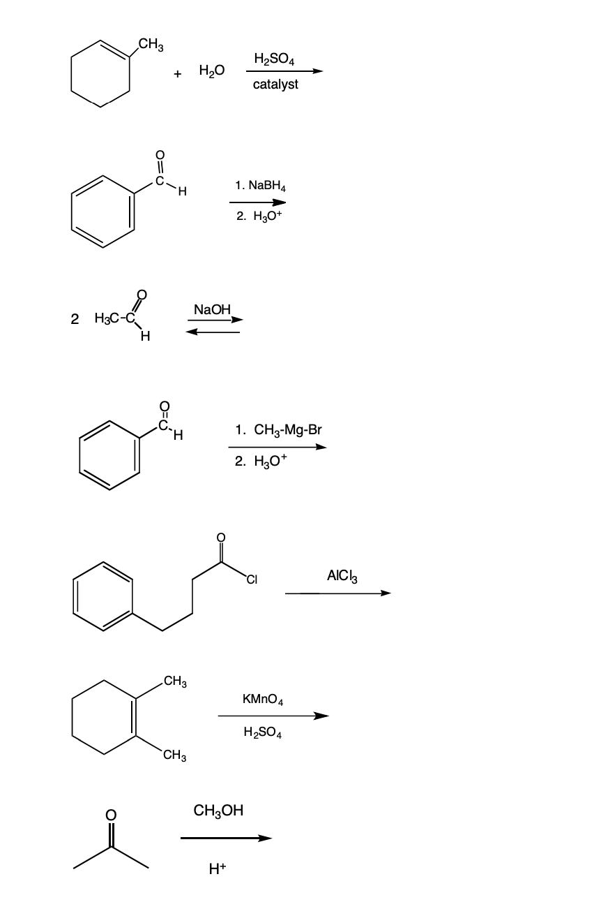 Solved CH3 H2SO4 + H2O catalyst O=0 Н. 1. NaBH4 2. H20+ NaOH | Chegg.com