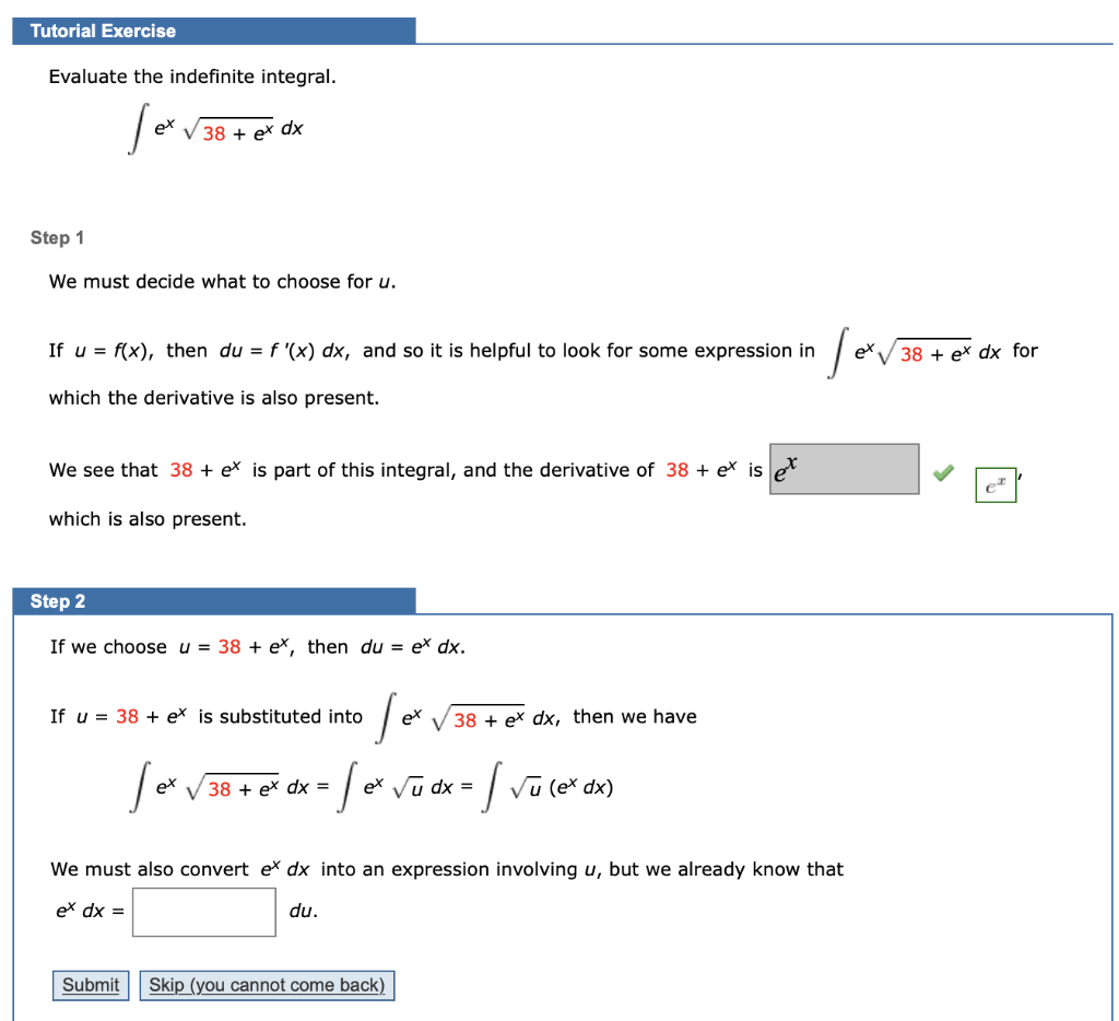 Solved Tutorial Exercise Evaluate the indefinite integral. | Chegg.com