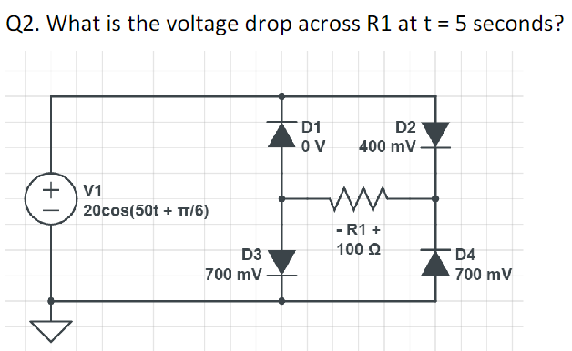 Solved What is the voltage drop across R1 at t = 5 seconds? | Chegg.com