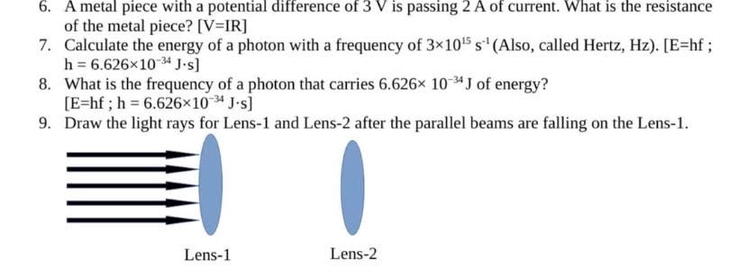 Solved 6. A metal piece of potential difference of 3 V | Chegg.com