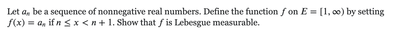 Solved Let an be a sequence of nonnegative real numbers. | Chegg.com