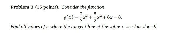 Solved Problem 3 (15 points). Consider the function g(x)= x | Chegg.com