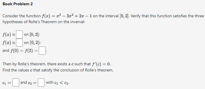 Solved Consider the function f(x)=x3−3x2+2x−1 on the | Chegg.com