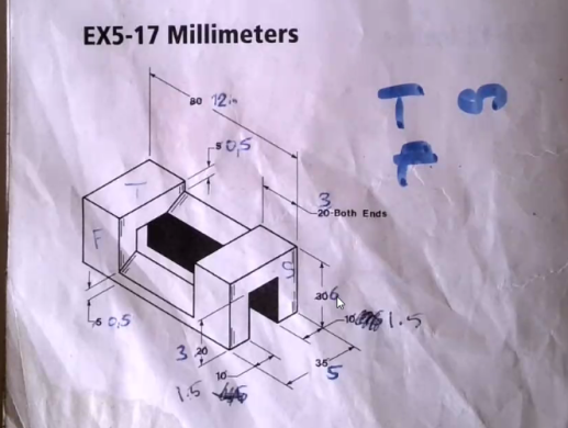 Solved draw the orthogonal and section view as well as the | Chegg.com