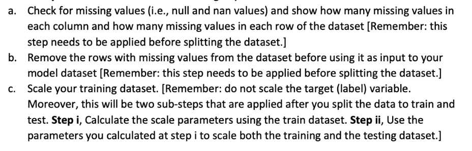 Check for missing values (i.e., null and nan values) | Chegg.com