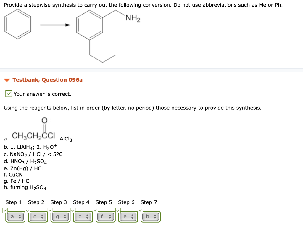 Solved Provide a stepwise synthesis to carry out the | Chegg.com