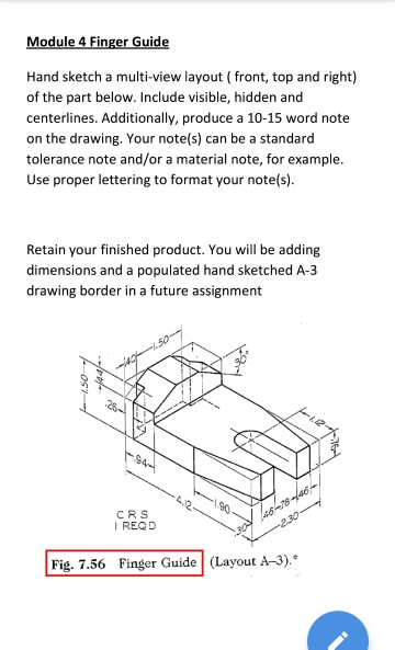Solved Module 4 Finger Guide Hand sketch a multi-view layout | Chegg.com