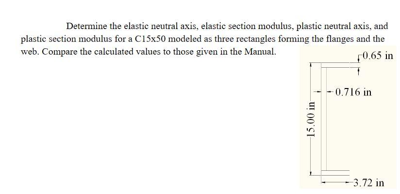Solved Determine the elastic neutral axis, elastic section | Chegg.com