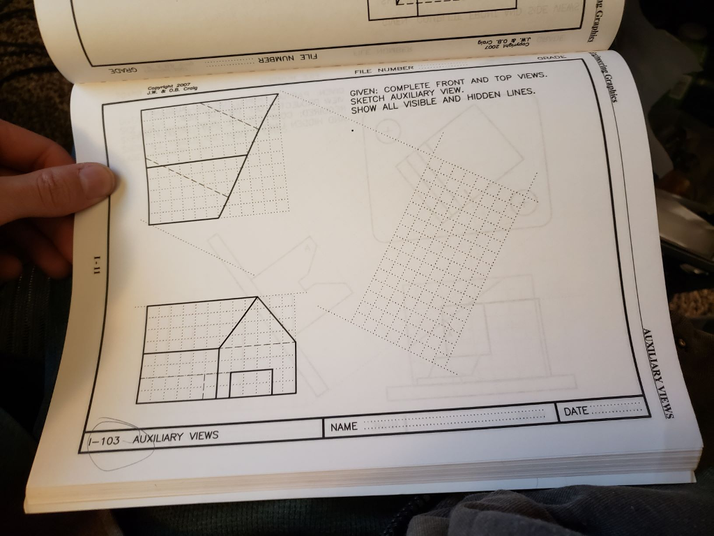 Solved GIVEN: COMPLETE FRONT AND TOP VIEWS SKETCH AUXILIARY | Chegg.com