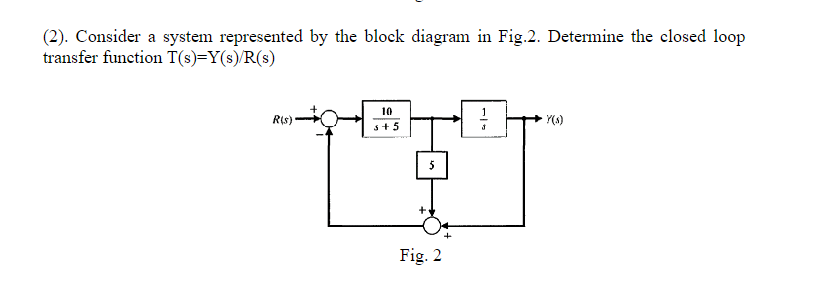 Solved (2). Consider a system represented by the block | Chegg.com