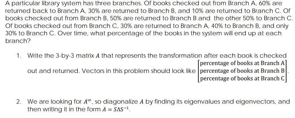 Solved A particular library system has three branches. Of | Chegg.com