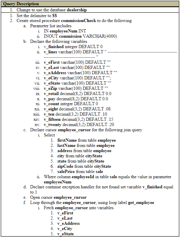 ry Description Change to use the database dealership | Chegg.com