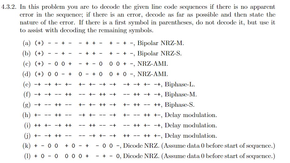 Solved 3.2. In this problem you are to decode the given line | Chegg.com
