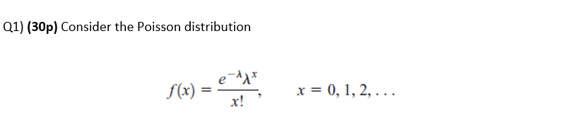 Q1) (30p) ﻿Consider the Poisson | Chegg.com