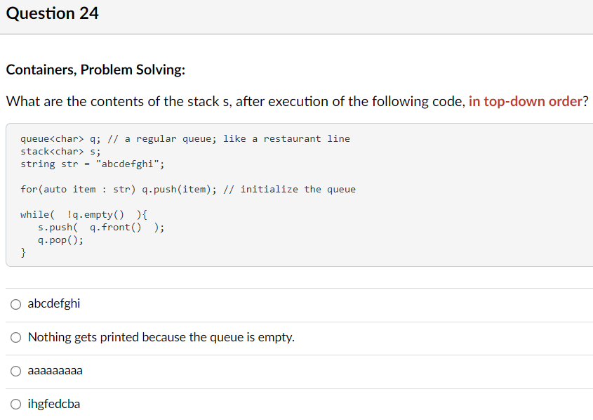 Solved Question 24 Containers, Problem Solving: What are the | Chegg.com