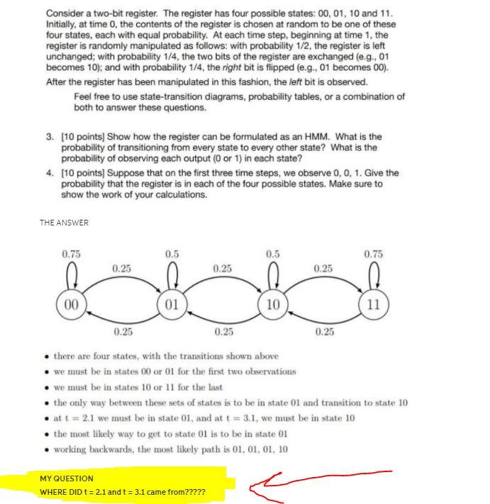 Solved Consider a two-bit register. The register has four | Chegg.com